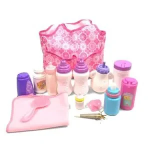 You & Me | Toys | You Me Baby Doll Acc Set Pink Diaper Bag Bottles ...